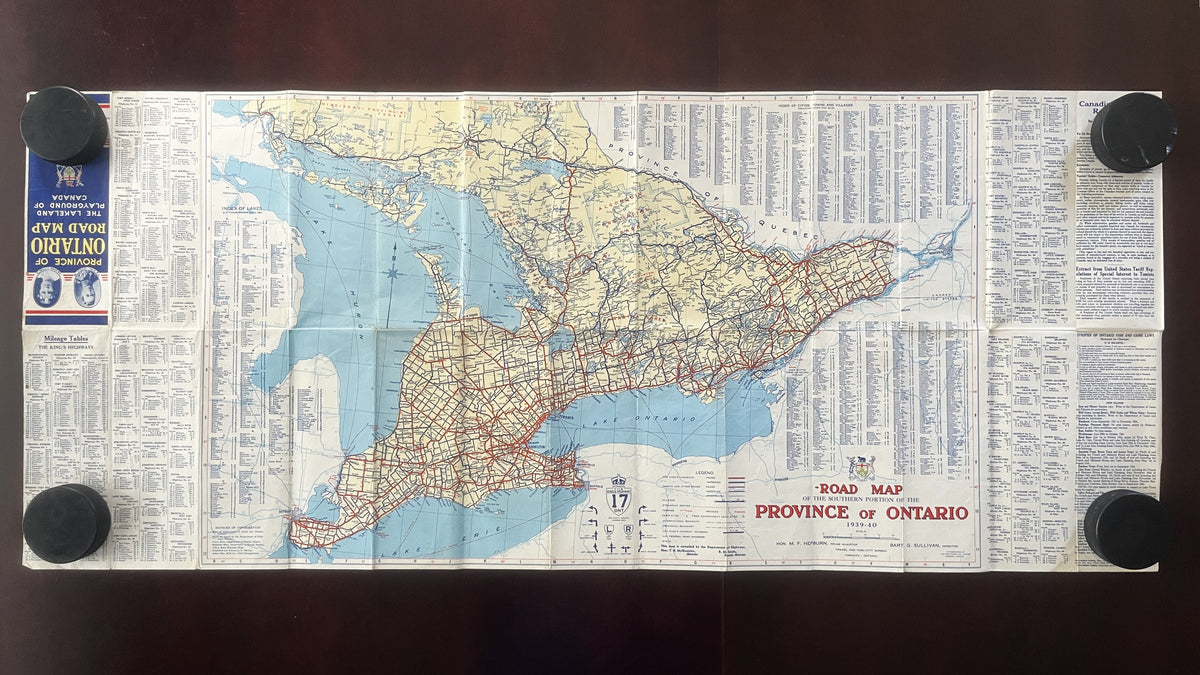 1939-40 Ontario Official Government Road Map – YOMplates
