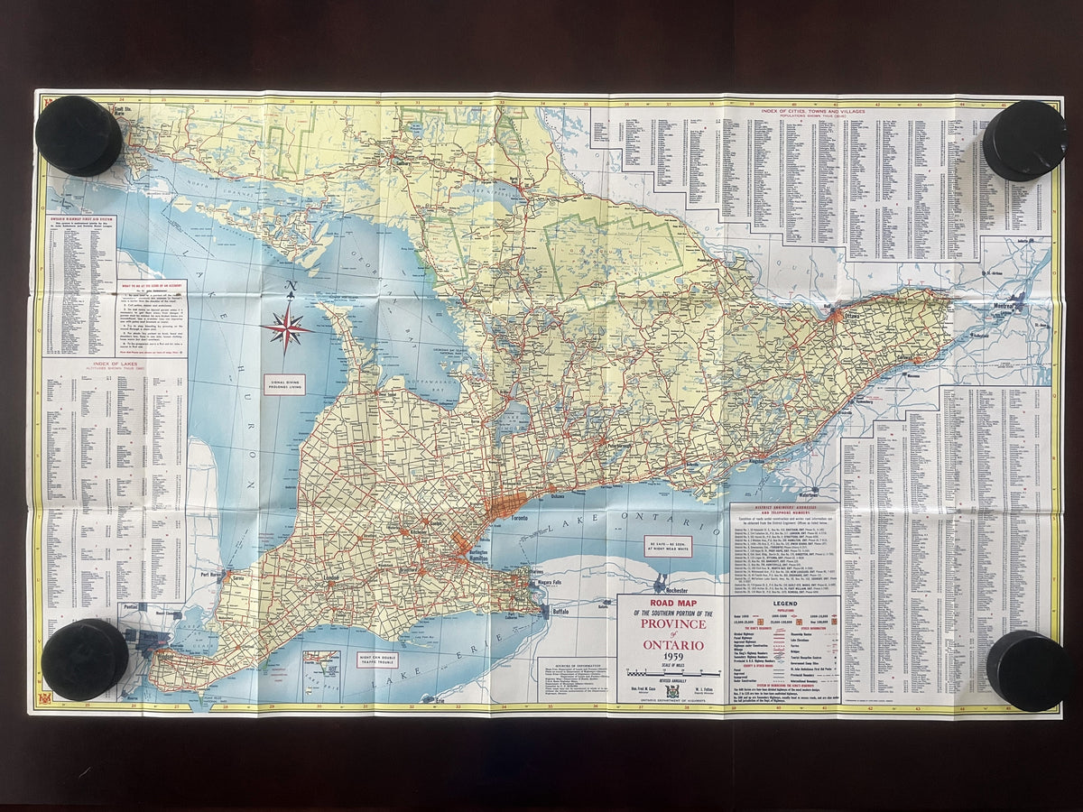 1959 Ontario Official Government Road Map – YOMplates