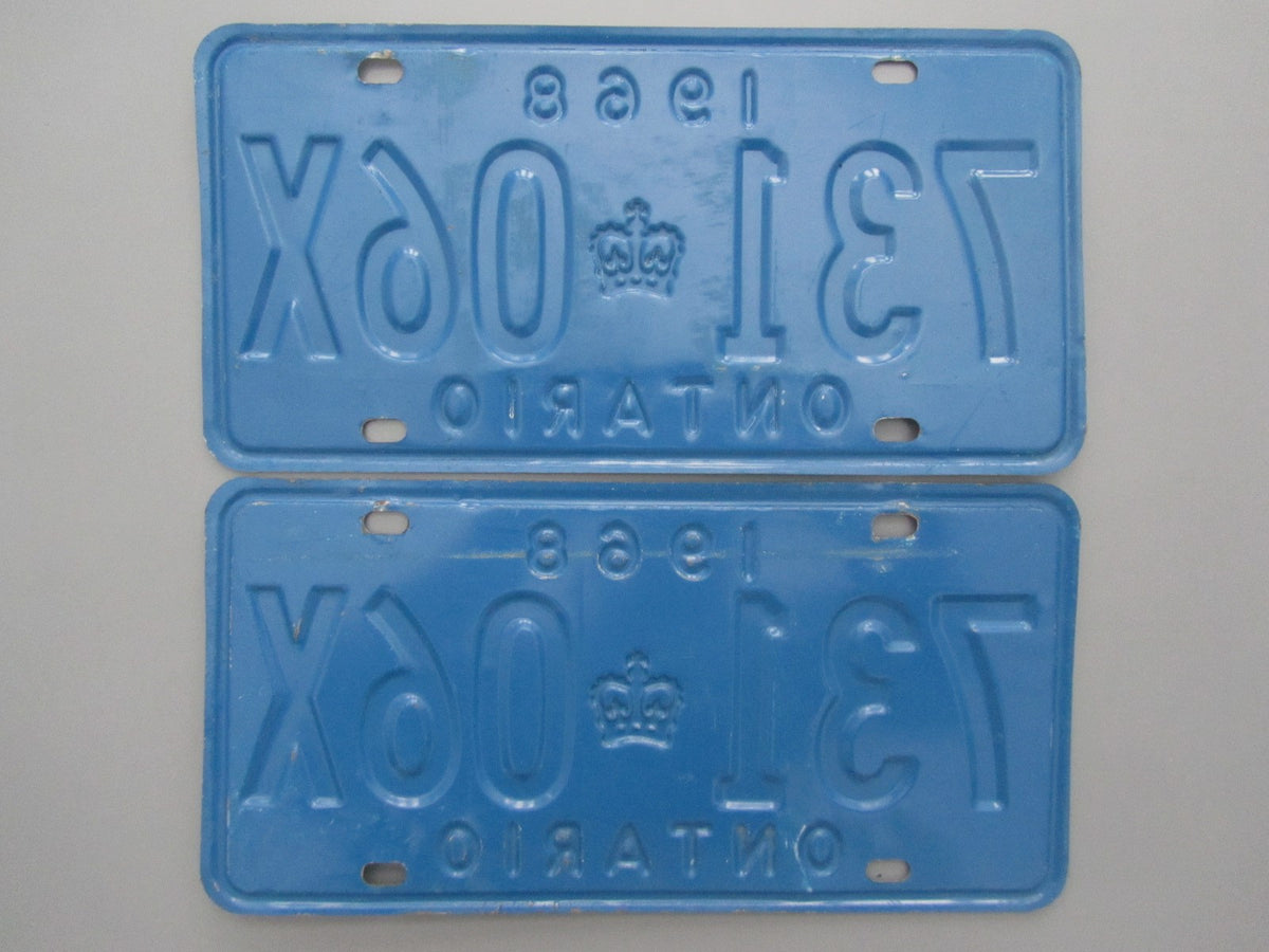 1968 YOM Clear Ontario License Plates – YOMplates