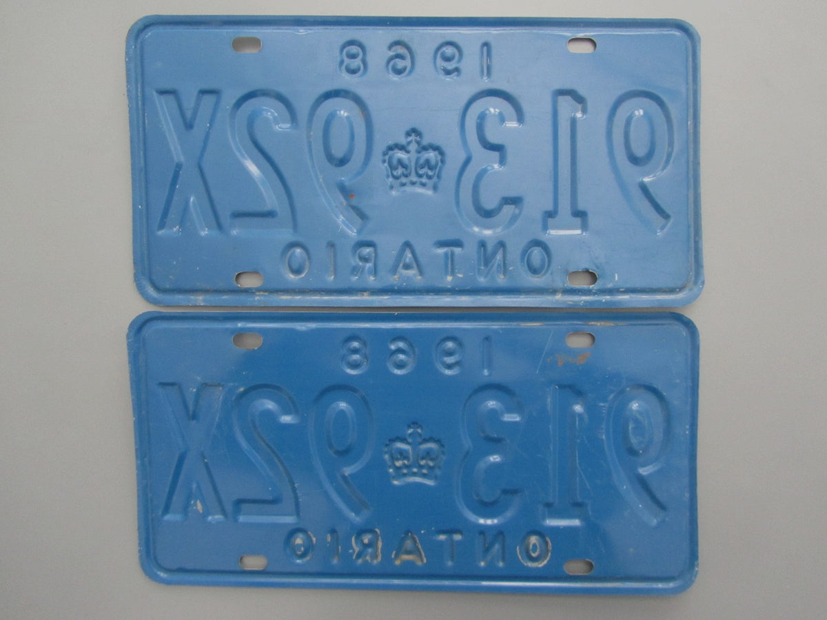 1968 YOM Clear Ontario License Plates – YOMplates