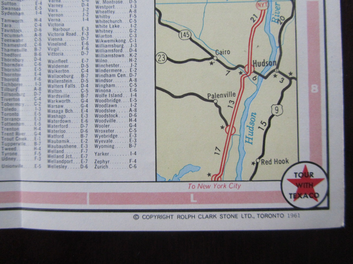1961 Ontario Road Map - Texaco – YOMplates