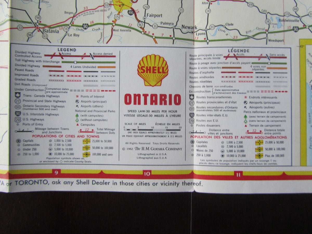 1962 Ontario Road Map - Shell – YOMplates