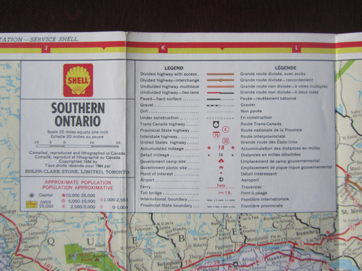 1964 Ontario Road Map - Shell – YOMplates